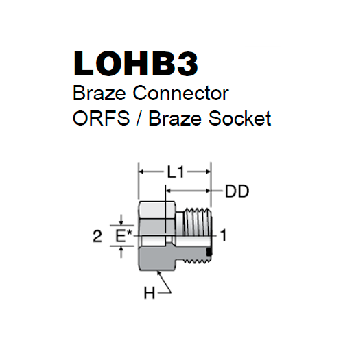 LOHB3 Braze Connector ORFS / Braze Socket SAE 520104