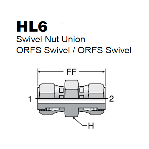 HL6 Swivel Nut Union ORFS Swivel / ORFS Swivel