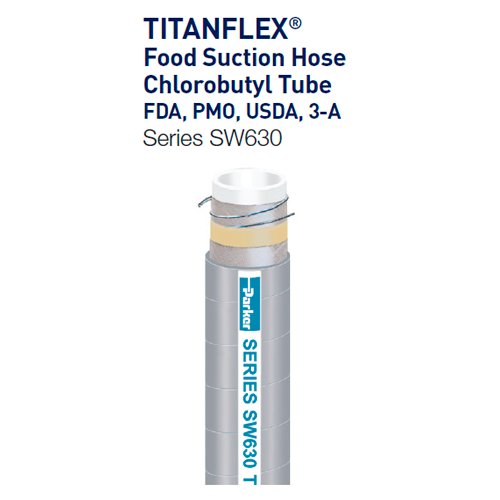 TITANFLEX® Food Suction Hose Chlorobutyl Tube FDA, PMO, USDA, 3-A ...