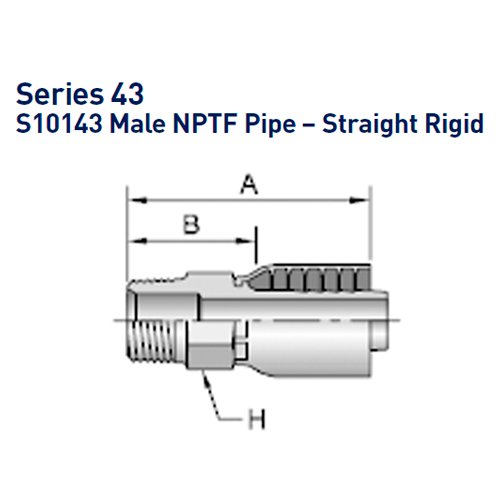 Series 43 S10143 Male NPTF Pipe – Straight Rigid