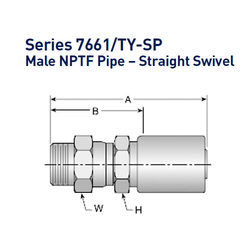 Series 7661/TY-SP Male NPTF Pipe – Straight Swivel