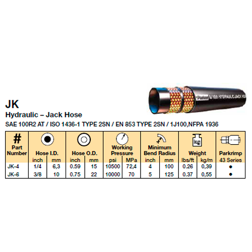JK Hydraulic – Jack Hose SAE 100R2 AT / ISO 1436-1 TYPE 2SN / EN 853 ...