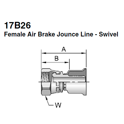 17B26 Female Air Brake Jounce Line - Swivel