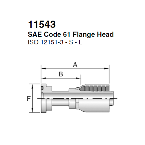 11543 SAE Code 61 Flange Head ISO 12151-3 - S - L