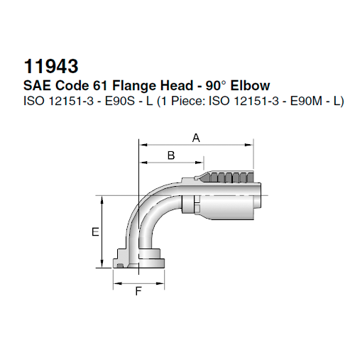 11943 SAE Code 61 Flange Head - 90° Elbow ISO 12151-3 - E90S - L (1 ...