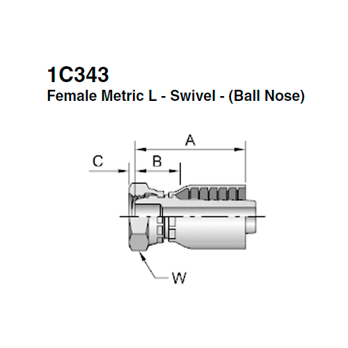 1C343 Female Metric L - Swivel - (Ball Nose)