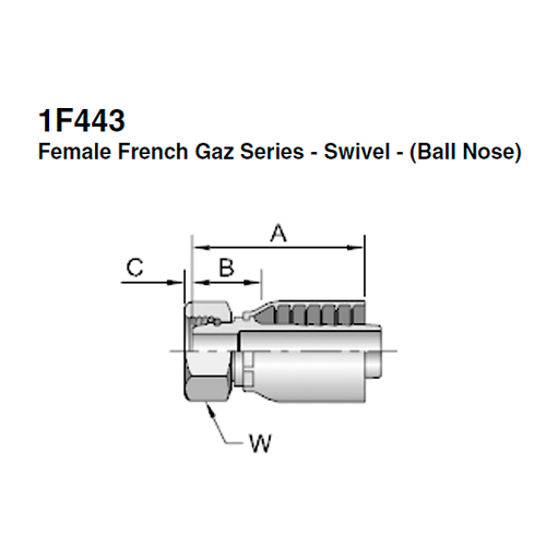 1F443 Female French Gaz Series - Swivel - (Ball Nose)