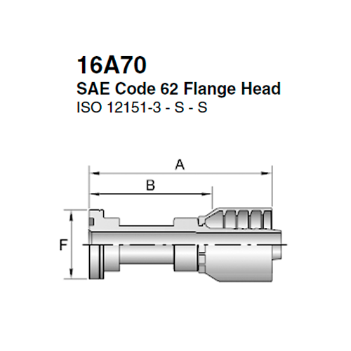 16A70 SAE Code 62 Flange Head ISO 12151-3 - S - S