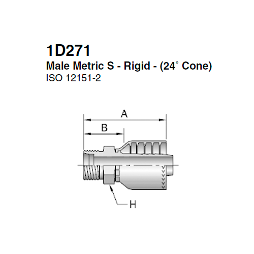 1D271 Male Metric S - Rigid - (24˚ Cone) ISO 12151-2