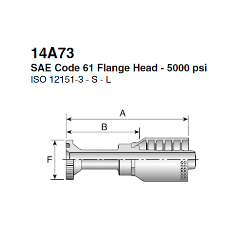 14A73 SAE Code 61 Flange Head - 5000 psi ISO 12151-3 - S - L