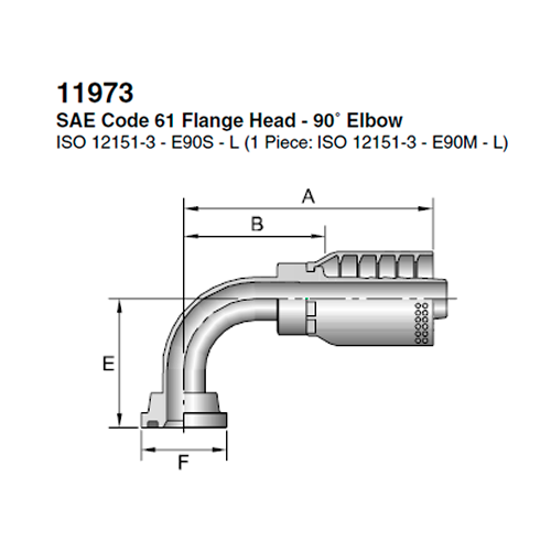 11973 SAE Code 61 Flange Head - 90˚ Elbow ISO 12151-3 - E90S - L (1 ...