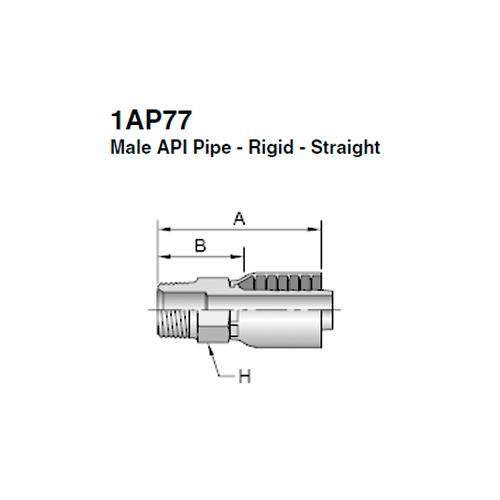 1AP77 Male API Pipe - Rigid - Straight