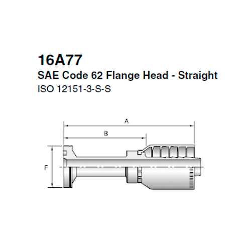 16A77 SAE Code 62 Flange Head - Straight ISO 12151-3-S-S