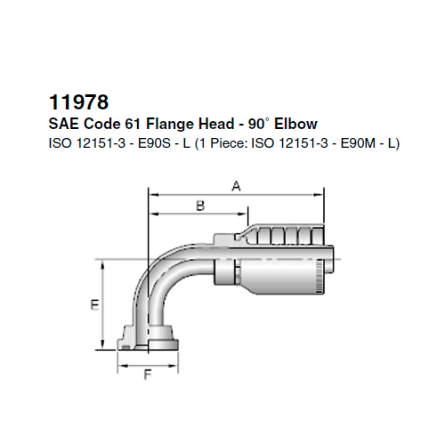 11978 SAE Code 61 Flange Head - 90˚ Elbow ISO 12151-3 - E90S - L (1 ...