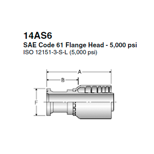 14AS6 SAE Code 61 Flange Head - 5,000 psi ISO 12151-3-S-L (5,000 psi)