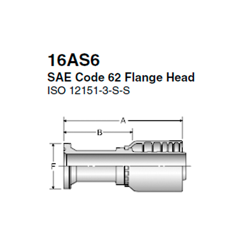 16AS6 SAE Code 62 Flange Head ISO 12151-3-S-S