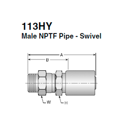 113HY Male NPTF Pipe - Swivel